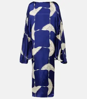 Khaite Zelma Printed Maxi Dress - Blue