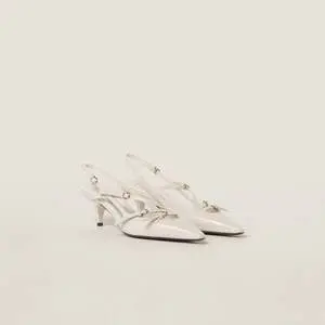 Miu Miu Patent Leather Slingbacks With Buckles