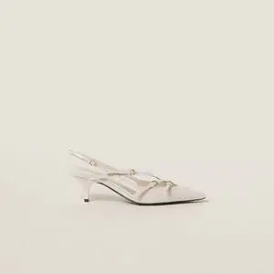 Miu Miu Patent Leather Slingbacks With Buckles