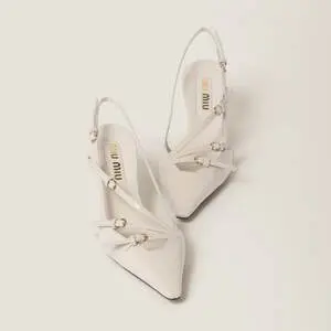 Miu Miu Patent Leather Slingbacks With Buckles