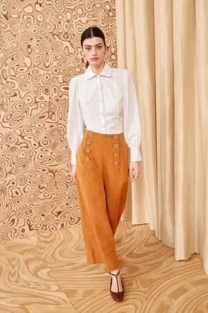 Ulla Johnson Polina Wide-leg Cropped Pants - Chamomile