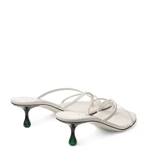 JIMMY CHOO Etana 50 Leather Heeled Mules