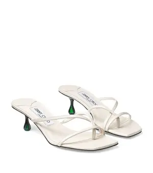 JIMMY CHOO Etana 50 Leather Heeled Mules