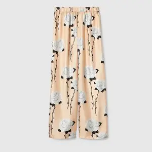 Gucci Floral Print Silk Twill Pant