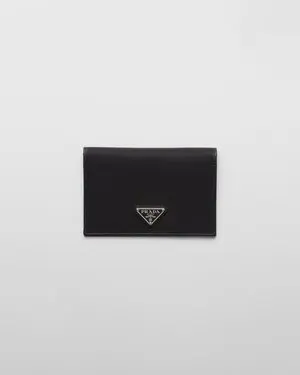 Prada Re-nylon And Saffiano Leather Passport Holder - Black