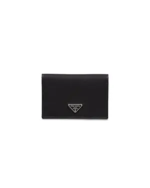 Prada Re-nylon And Saffiano Leather Passport Holder - Black