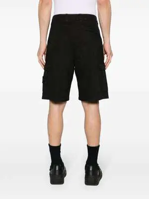Stone Island Compass-badge Cotton Cargo Shorts - Black