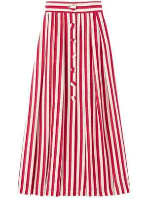 DESTREE Irving Striped High-waisted Skirt
