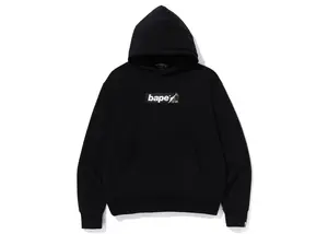 A BATHING APE Smooth Logo Relaxed Fit Hoodie - Black