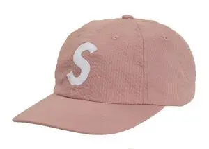 Supreme Seersucker S Logo 6 Panel Cap - Pink