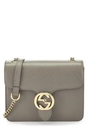 Gucci Leather Interlocking Crossbody - Grey