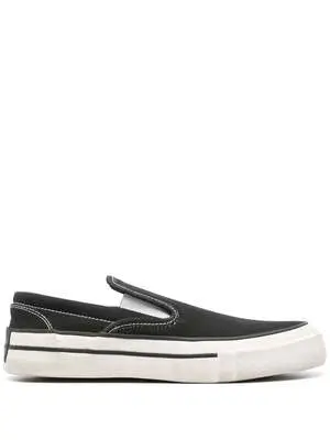 Rhude Washed Canvas Slip-On Sneakers - Black