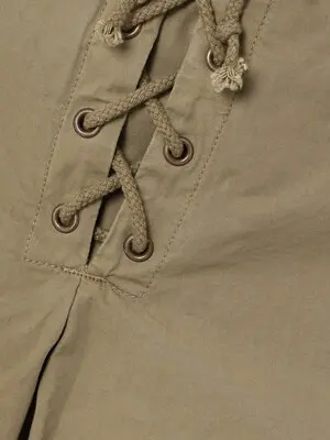 FORTELA Rope-trimmed Coated-cotton Straight-leg Pants