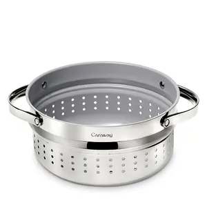 CARAWAY Stainless Steel 6.5 Quart Dutch Oven Steamer - Silver