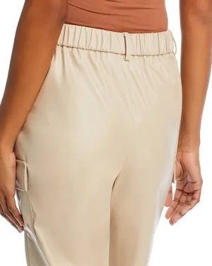 Aqua Faux Leather Cargo Pants Exclusive