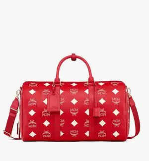 Mcm Ottomar Weekender Bag In Maxi Visetos Candy Red