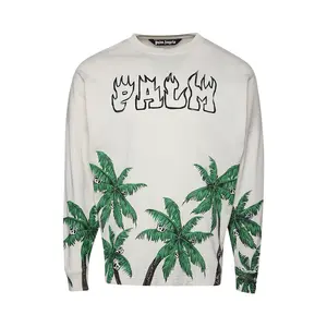 Palm Angels Palms And Skull Over Tee Long-sleeve /green - White