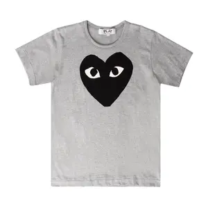 Play Comme Des Garcon Comme Des Garçons Short-sleeve Play T-shirt With Black Heart - Grey