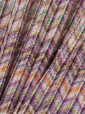 Missoni Mare Striped Sequined Crochet-knit Halterneck Maxi Dress