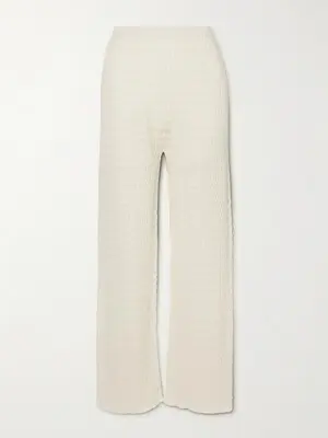 LAUREN MANOOGIAN Smocked Textured Flared Pants