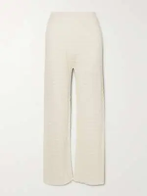 LAUREN MANOOGIAN Smocked Textured Flared Pants