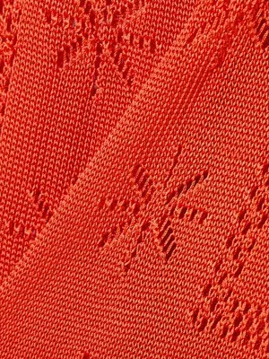 Calle Del Mar Pointelle-knit Wide-leg Pants - Red
