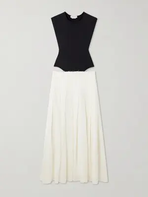 Gabriela Hearst Mina Two-tone Wool And Cashmere-blend Maxi Dress