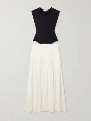 Gabriela Hearst Mina Two-tone Wool And Cashmere-blend Maxi Dress