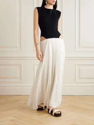 Gabriela Hearst Mina Two-tone Wool And Cashmere-blend Maxi Dress