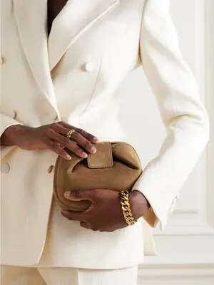 Gabriela Hearst Soft Demi Suede Clutch - Brown