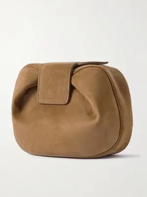 Gabriela Hearst Soft Demi Suede Clutch - Brown