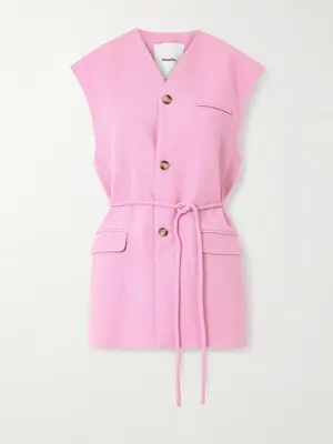 Nanushka Miriam Belted Tweed Vest