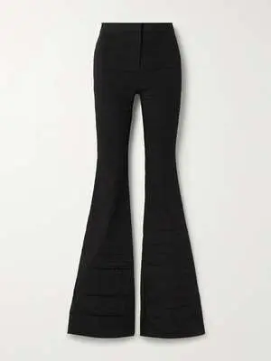 Brandon Maxwell The Fae Crinkled Stretch Linen-blend Flared Pants