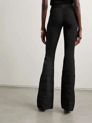 Brandon Maxwell The Fae Crinkled Stretch Linen-blend Flared Pants