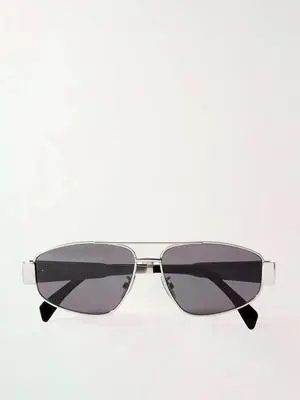 Celine Triomphe Aviator Sunglasses - Silver