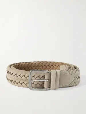 Mr P. 3.5 Braided Suede Belt - Neutrals