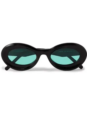 Loewe Paula's Ibiza Oval-frame Acetate Sunglasses - Black