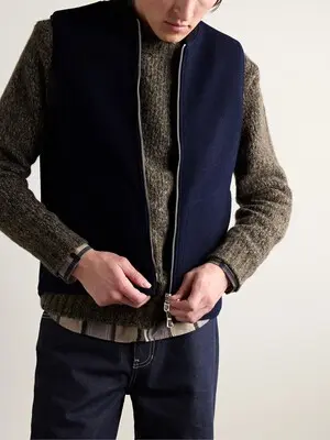 Mr P. Reversible Padded Wool-blend Gilet