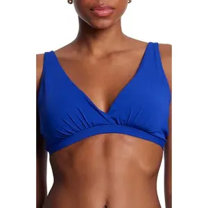 Hanky Panky Hanky Panky Wrap Front Bikini Top Poolside Blue Solid