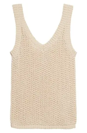 Max Mara Arrigo Openwork V-neck Tank - Ivory
