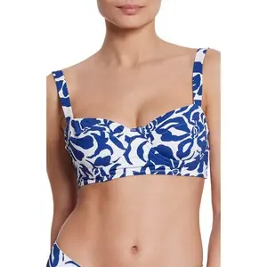Hanky Panky Hanky Panky Balconette Bikini Top Poolside Blue Print