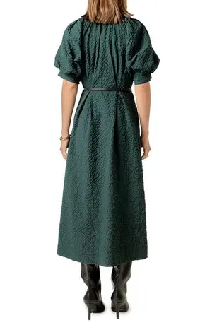 English Factory Button Front Maxi Dress - Dark Green