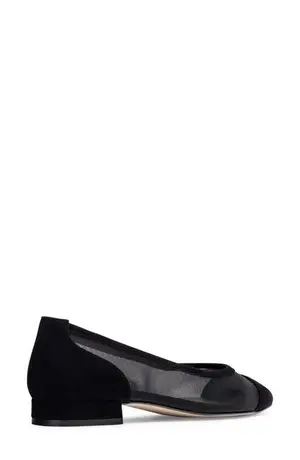 JON JOSEF Ray Pointed-toe Flat - Black Suede Combo