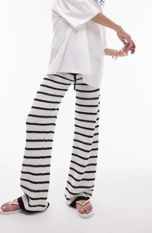 Topshop Stripe Knit Drawstring Pants