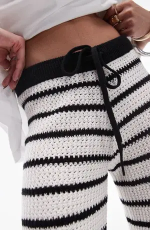 Topshop Stripe Knit Drawstring Pants