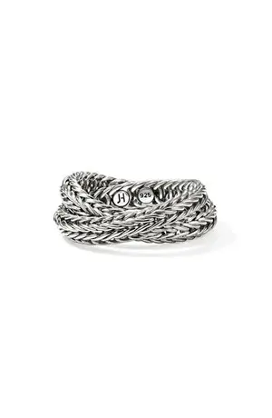 John Hardy Kami Chain Crossover Ring - Silver