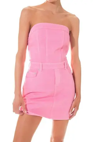 GREY LAB Denim Tube Minidress