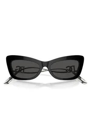 Dolce & Gabbana 55mm Cat Eye Sunglasses - Black