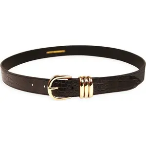 PETIT MOMENTS Polished Belt - Brown Croc/gold