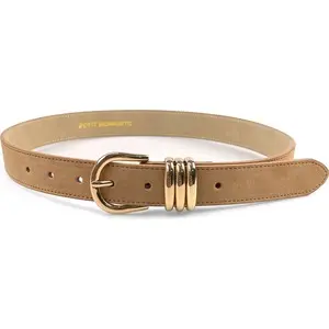 PETIT MOMENTS Polished Belt - Tan Suede/gold